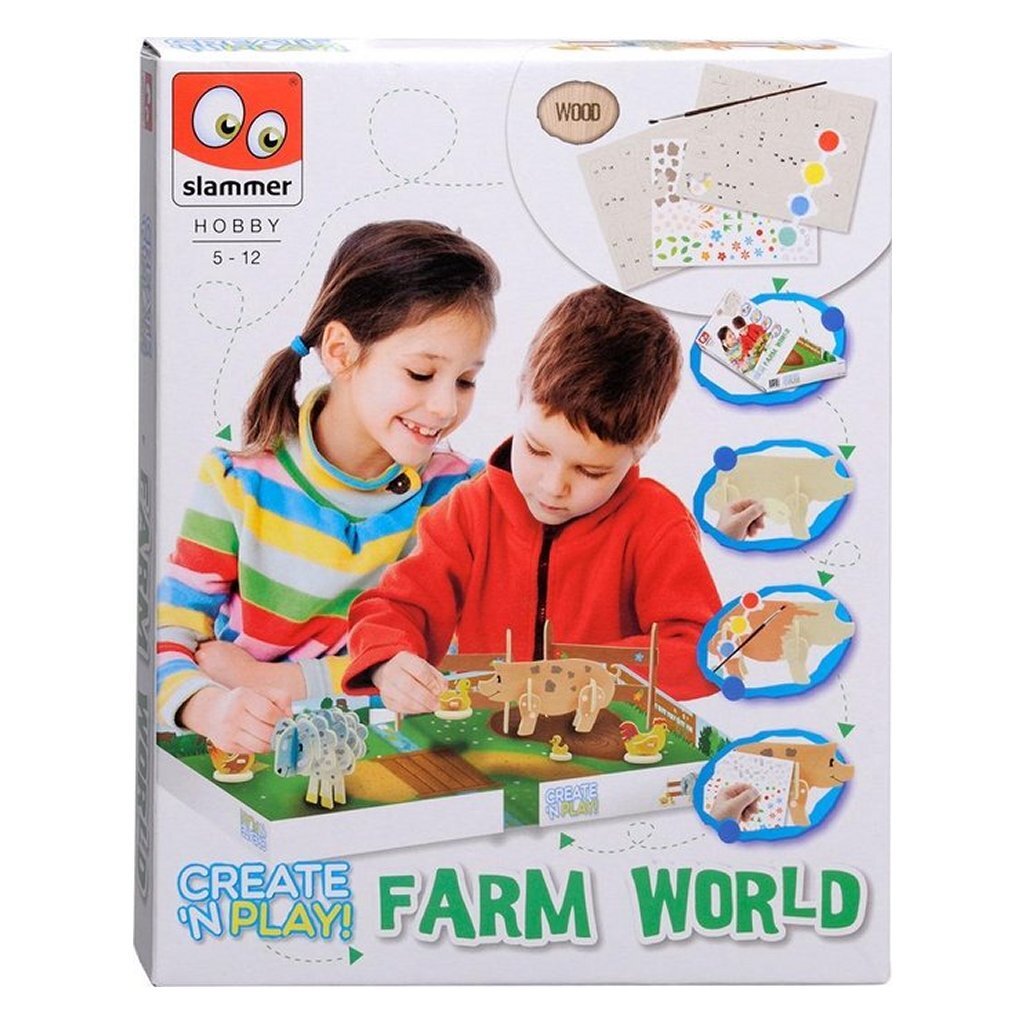 Slammer Create and Play Farm World Houten Knutsel Set - JunoToys